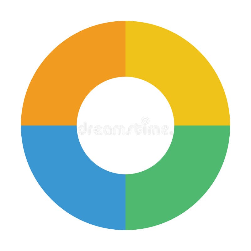 Donut Chart Icon Flat Color Vector Illustration Stock Vector ...