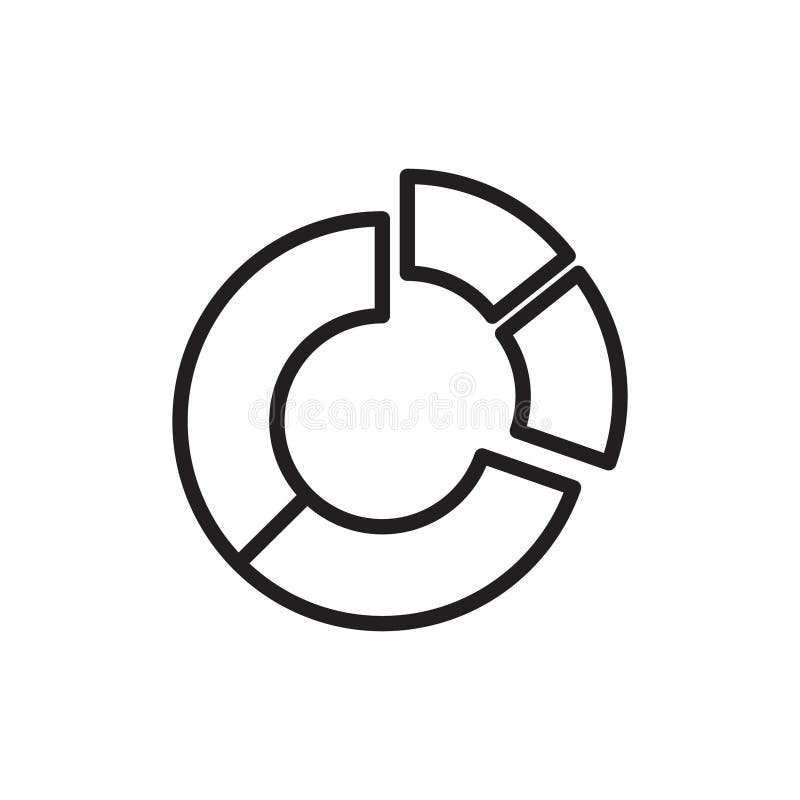 Donut Chart Icon Simple Thin Outline Stock Vector - Illustration of ...