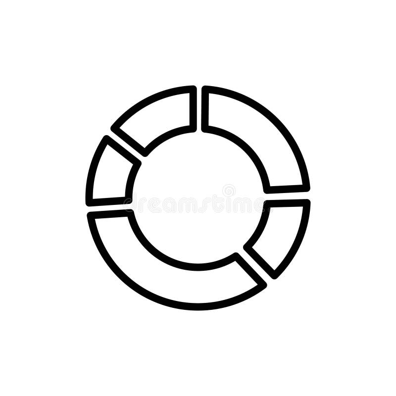Donut Chart Icon Thin Line Art Isolated Stock Vector - Illustration of ...