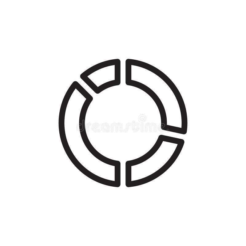 Donut Chart Icon Thin Line Flat Illustration Stock Vector ...