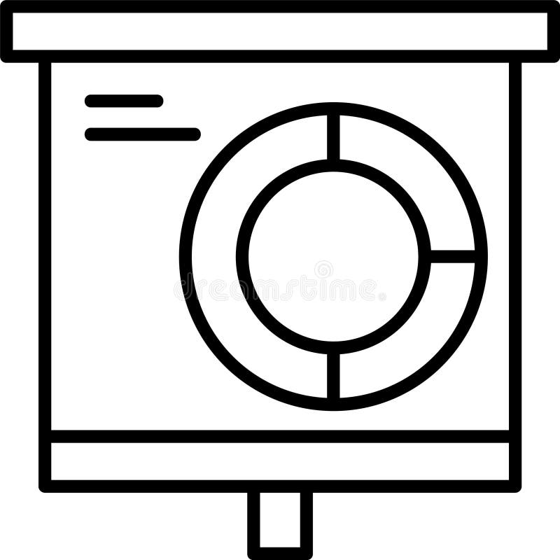 Donut Chart Outline Vector Icon Stock Vector - Illustration of ...
