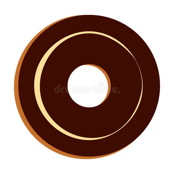 Donut with Chocolate Glaze, Vector Drawing Stock Photo - Illustration ...