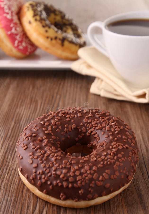 Donut and coffee stock image. Image of afternoon, bake - 23045889
