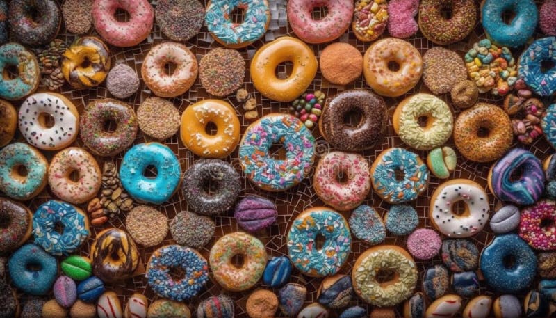 Donut Collection, a Sweet Indulgence Generated by AI Stock Photo ...