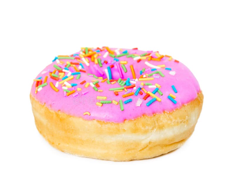 Donut with Colorful Sprinkles. Top View. Stock Photo - Image of ...