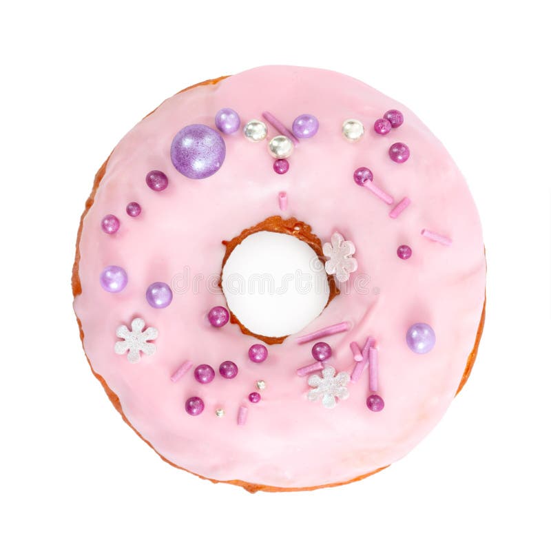 Donut with Colorful Sprinkles. Top View. Stock Photo - Image of ...