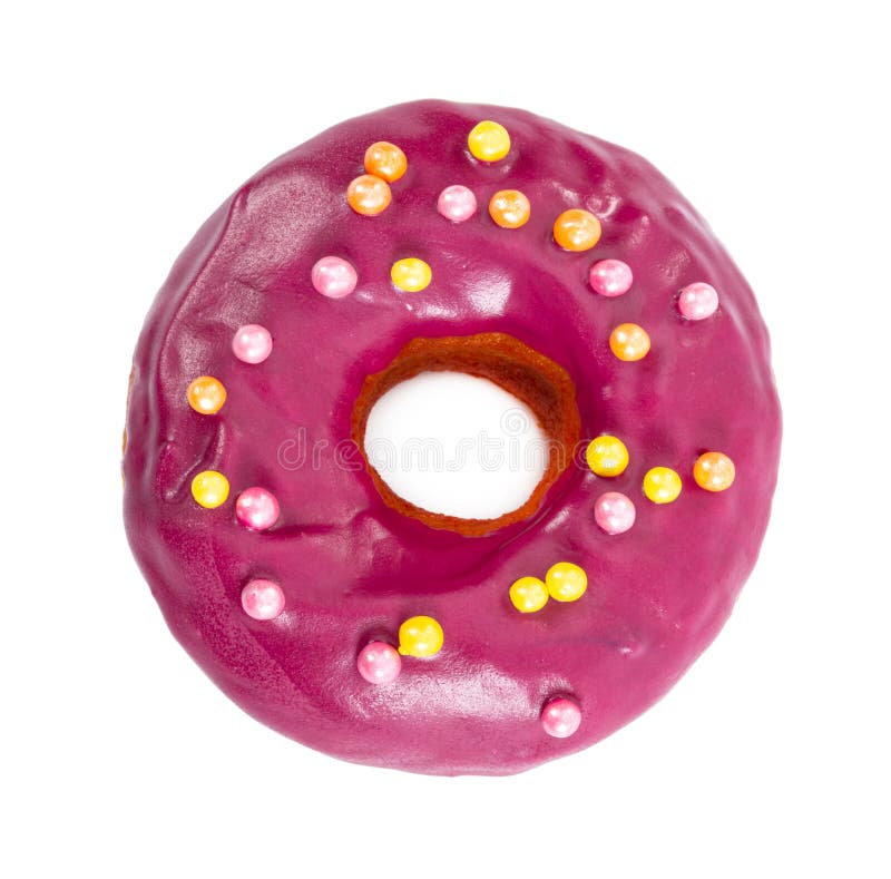 Donut with Colorful Sprinkles. Top View. Stock Photo - Image of ...
