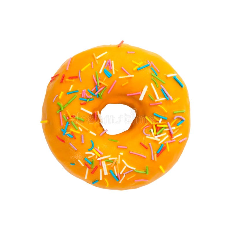 Donut with Colorful Sprinkles. Top View. Stock Photo - Image of ...