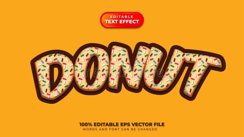 Donut Text Effect, Editable Text Effect Stock Vector - Illustration of ...