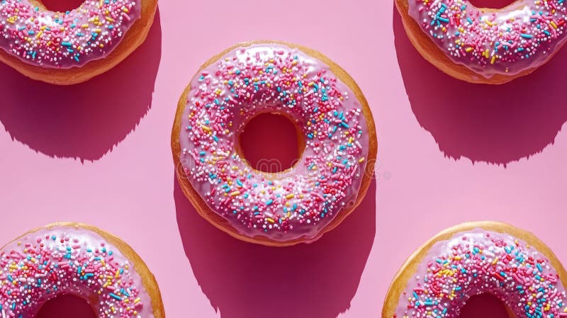 Donut Delight Features an Overhead View of a Diverse Array of Donuts in ...