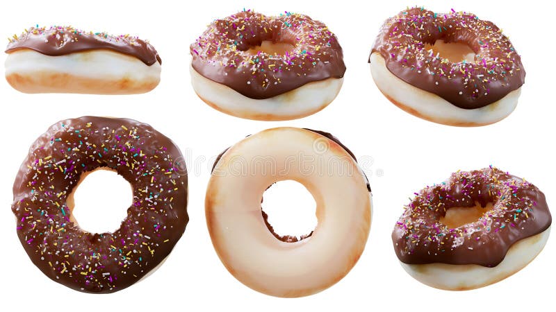 Donut from Different Angles Isolated on White Background High Quality ...