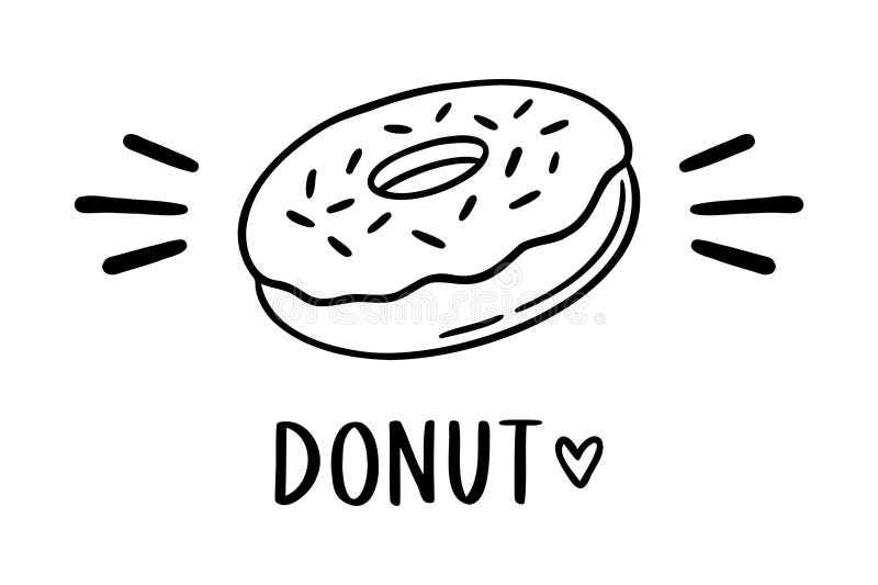 Donut or Doughnut Doodle Hand Drawn Icon. Outline Drawing Donut or ... Donut or Doughnut Doodle Hand Drawn Icon. Outline Drawing Donut or ...