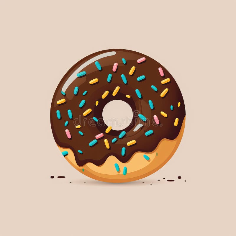 Donut Drawing Minimalism Pastel Colors Generative AI Stock Illustration ...