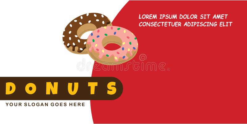 Donut Food Menu Banner Template Stock Illustration - Illustration of ...