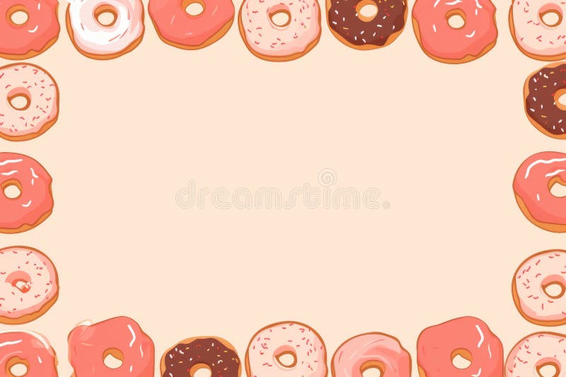Border Design Strawberry Donut Stock Illustrations – 131 Border Design ...