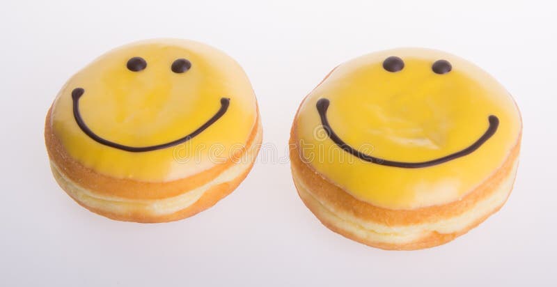 Donut. Happy Face Donut On Background Stock Photo - Image of snack ...