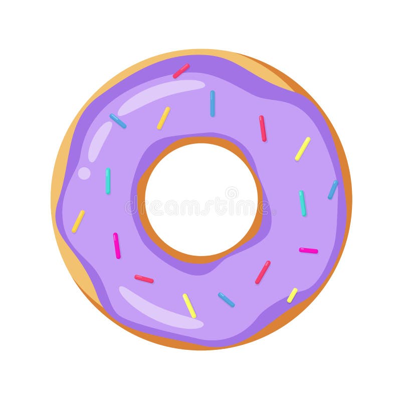 Donut with Icing Purple and Colorful Sprinkles Stock Vector ... Donut with Icing Purple and Colorful Sprinkles Stock Vector ...
