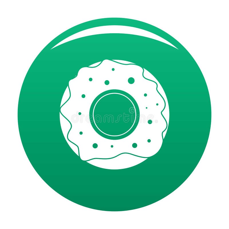 Donut icon vector green stock vector. Illustration of bake - 131823730