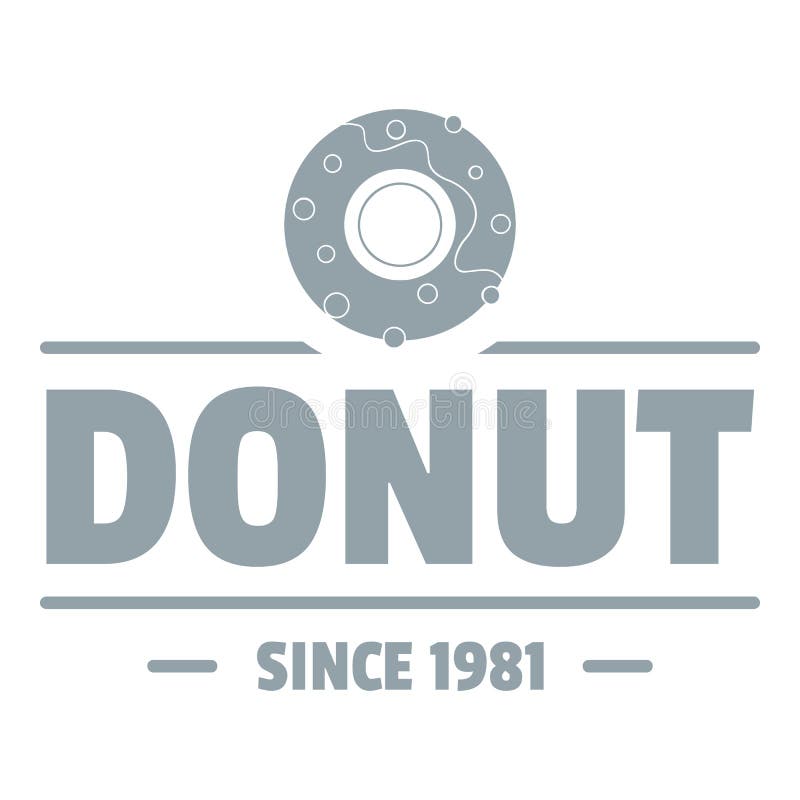 Donut Logo, Simple Gray Style Stock Vector - Illustration of color ...