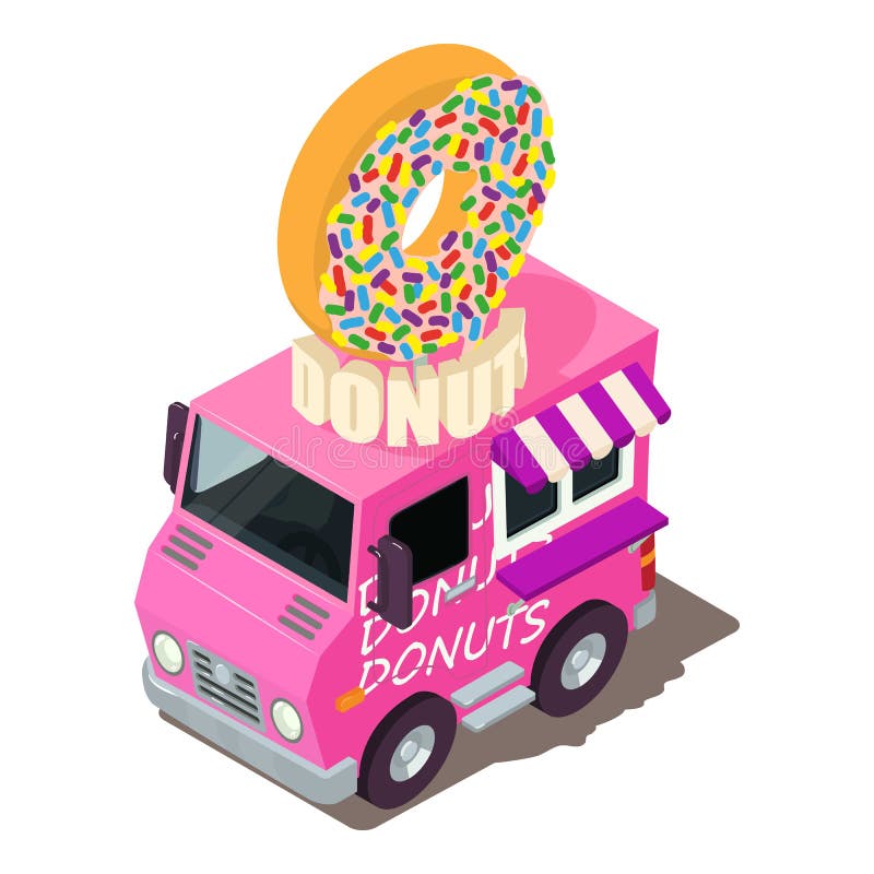 Donut Machine Icon, Isometric Style Stock Vector - Illustration of ...