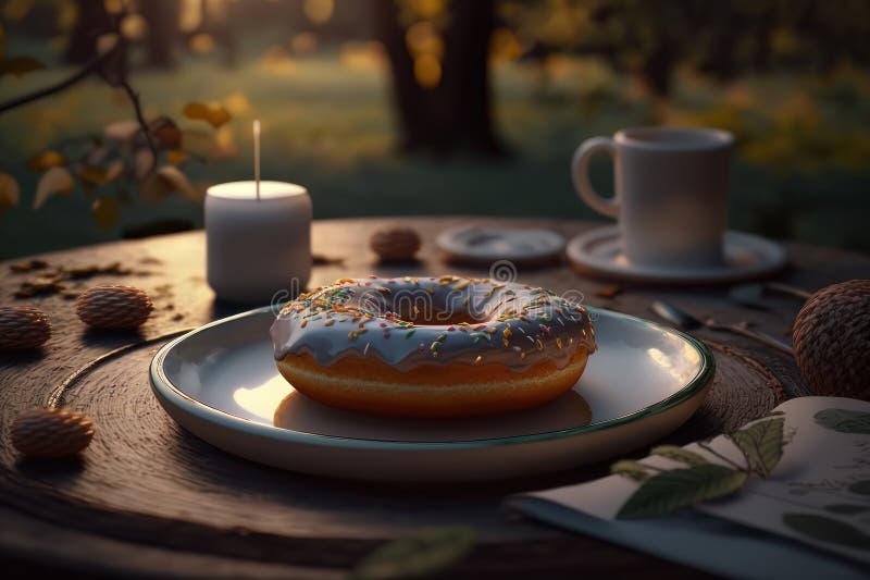Donut in Nature. AI Generative Stock Illustration - Illustration of ...