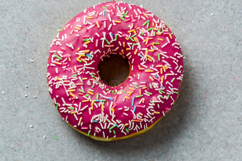 Donut. One Glazed Donut with Sprinkles. Stack of Different Donuts ...