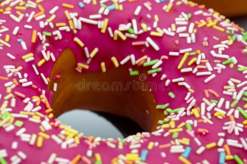 Donut. One Glazed Donut with Sprinkles. Stack of Different Donuts ...