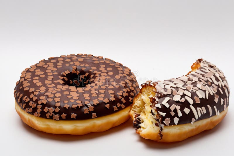 Donut. One Glazed Donut with Sprinkles. Stack of Different Donuts ...