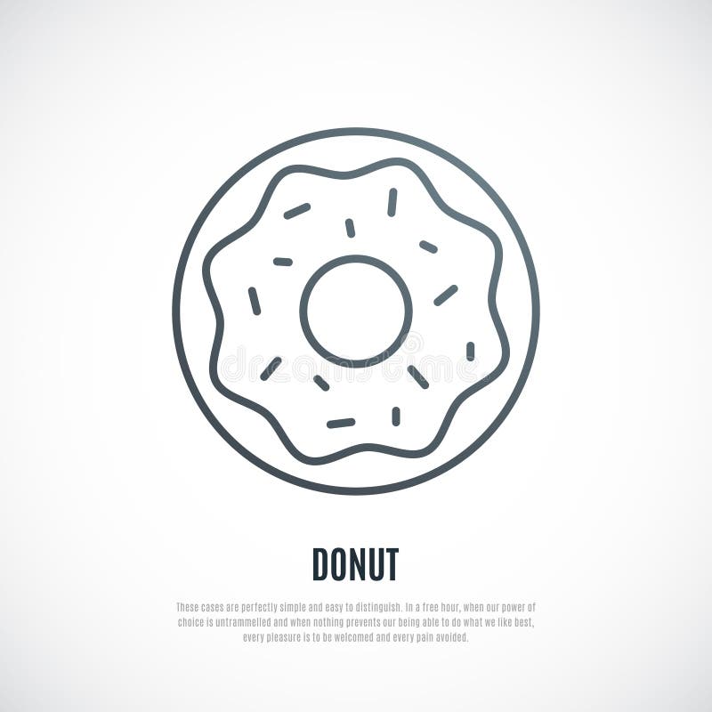 Donut Outline Vector Version 1 Stock Vector - Illustration of delicious ...