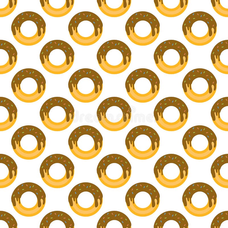 Vector Seamless Doughnut Or Donut Pattern Design For Cards Menu