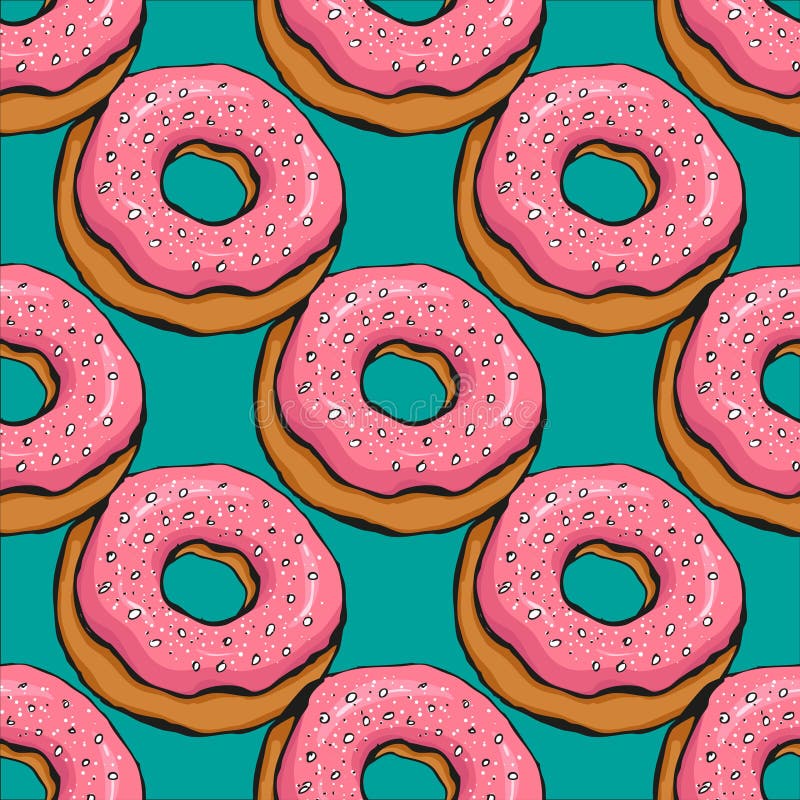 Donut pattern 18 stock vector. Illustration of chocolate - 56984763