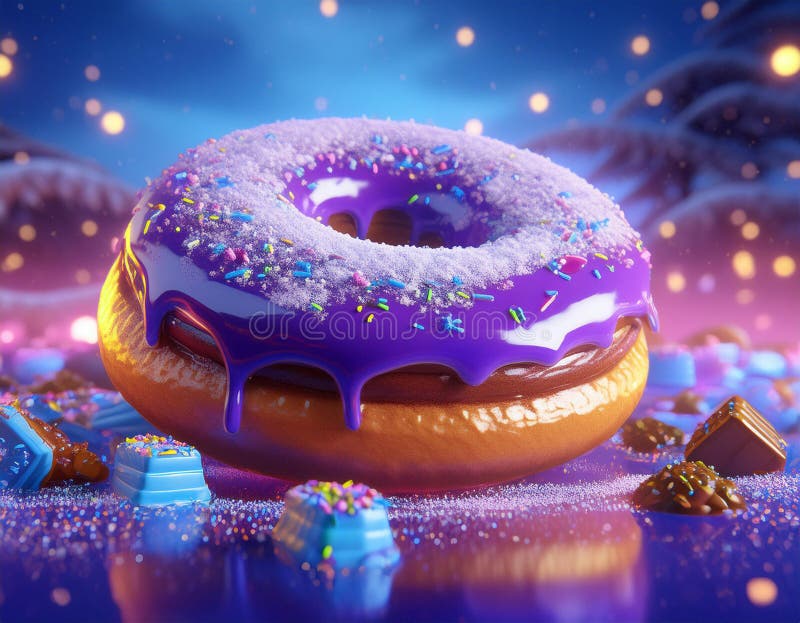 Donut Photography Donuts With Icing And Tiny Colorful Chocolate Bars Chocolate Donuts Stock
