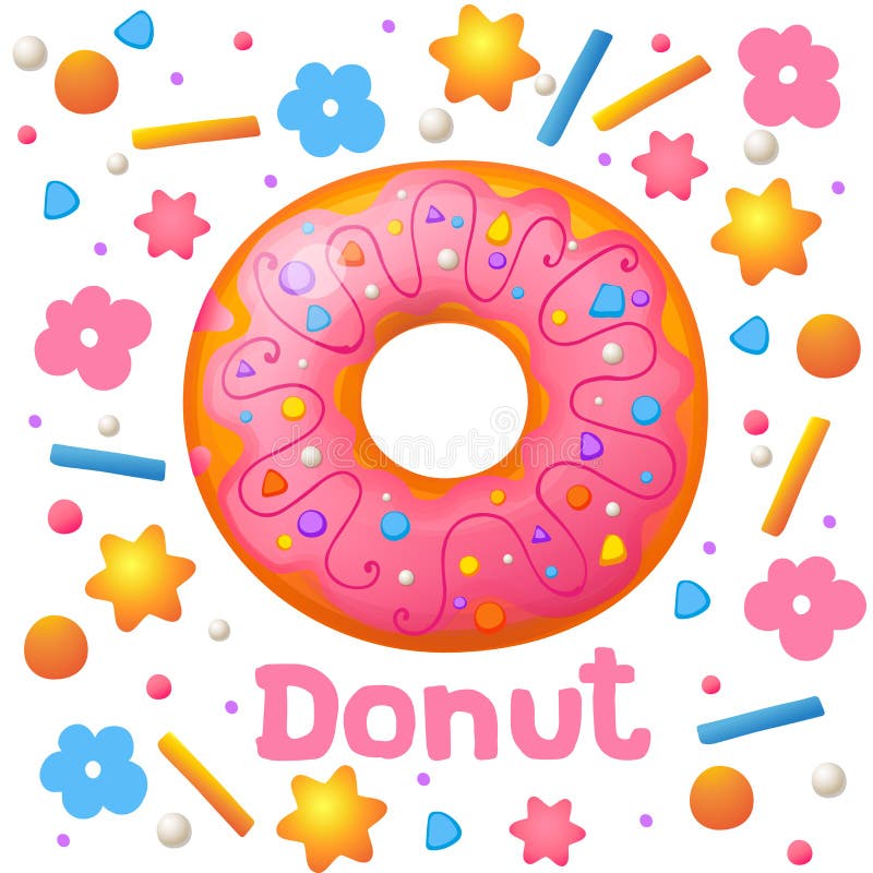 Donut Dessert Abstract Background Stock Illustration - Illustration of ...