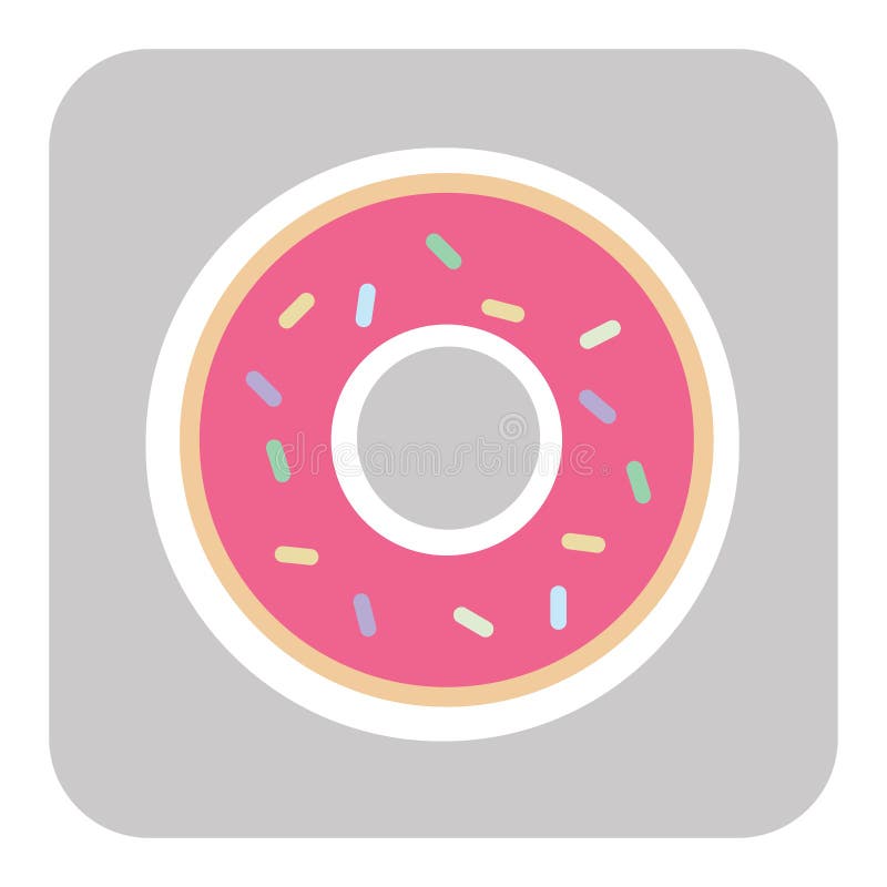 Donut with Pink Glaze. Donut Icon, Vector Illustration Stock Vector ...