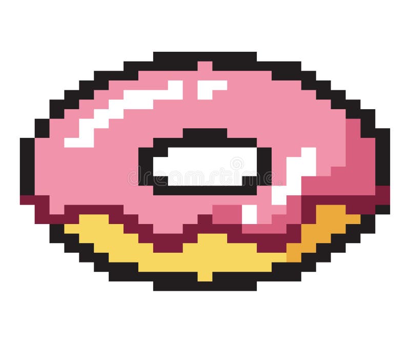 Donut Pixel Art Set. 8 Bit Food Sweetness Stock Vector - Illustration ...