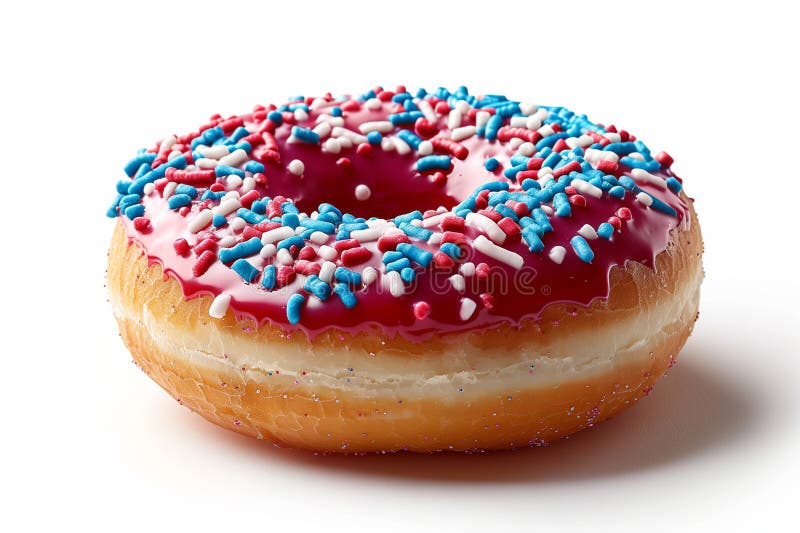 Donut with Red, White, and Blue Sprinkles Stock Image - Image of ...