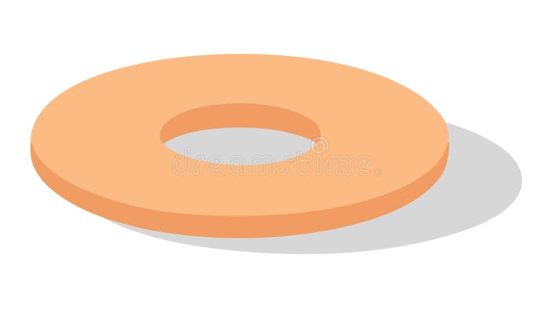 Donut Ring Outline Icon Minimal Flat Style Illustration, Vector Design ...