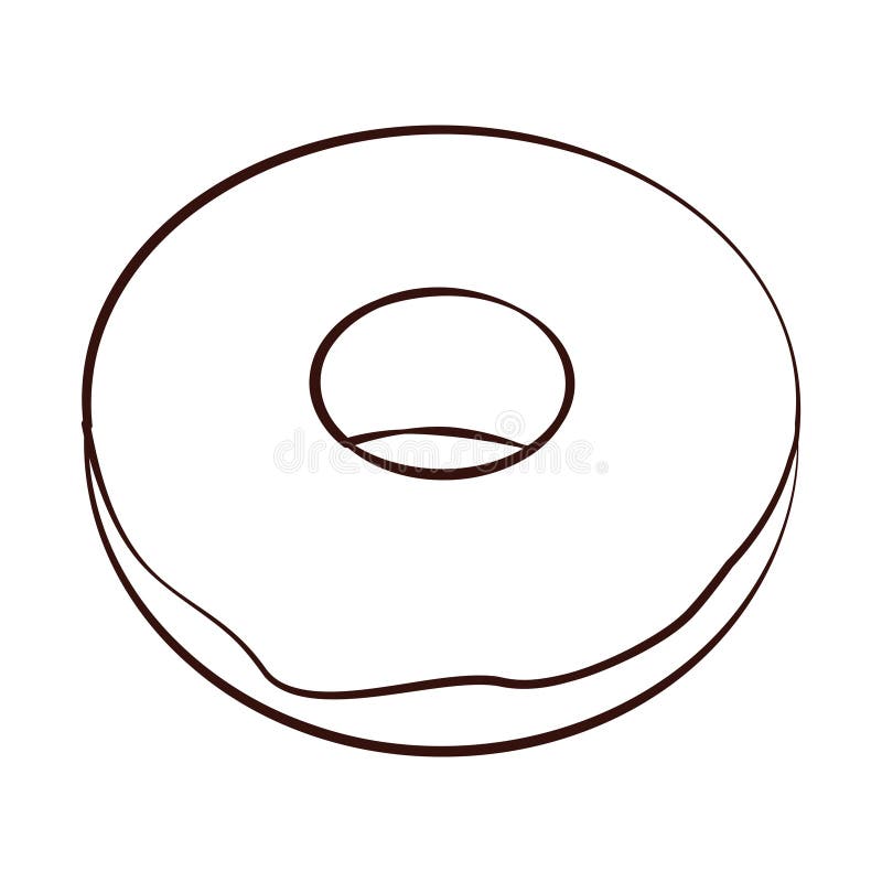 Donut Round Outline Icon. Vector Stock Illustration - Illustration of ...
