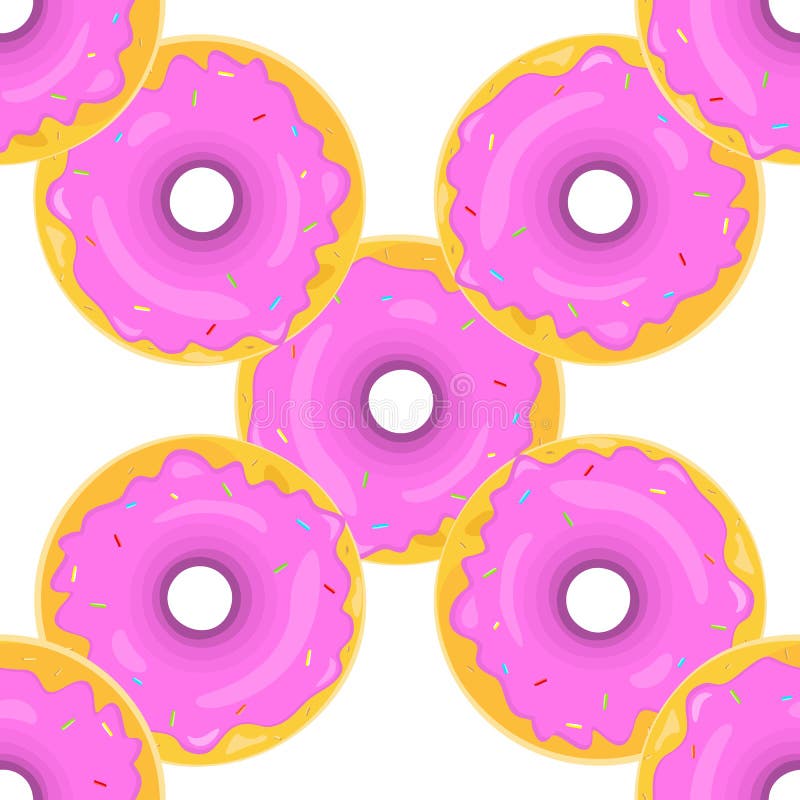 Donut Seamless Background Texture Pattern Stock Vector - Illustration ...