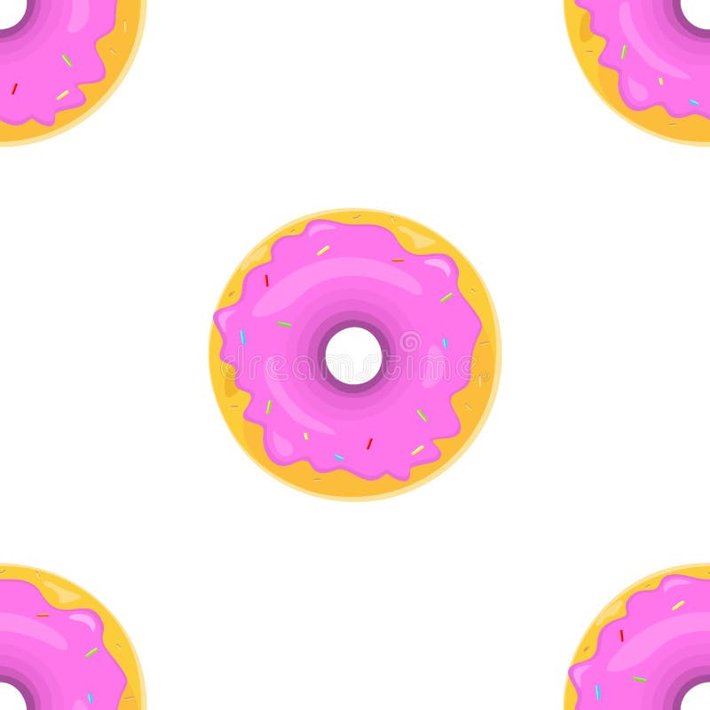 Donut Seamless Background Texture Pattern Stock Vector - Illustration ...