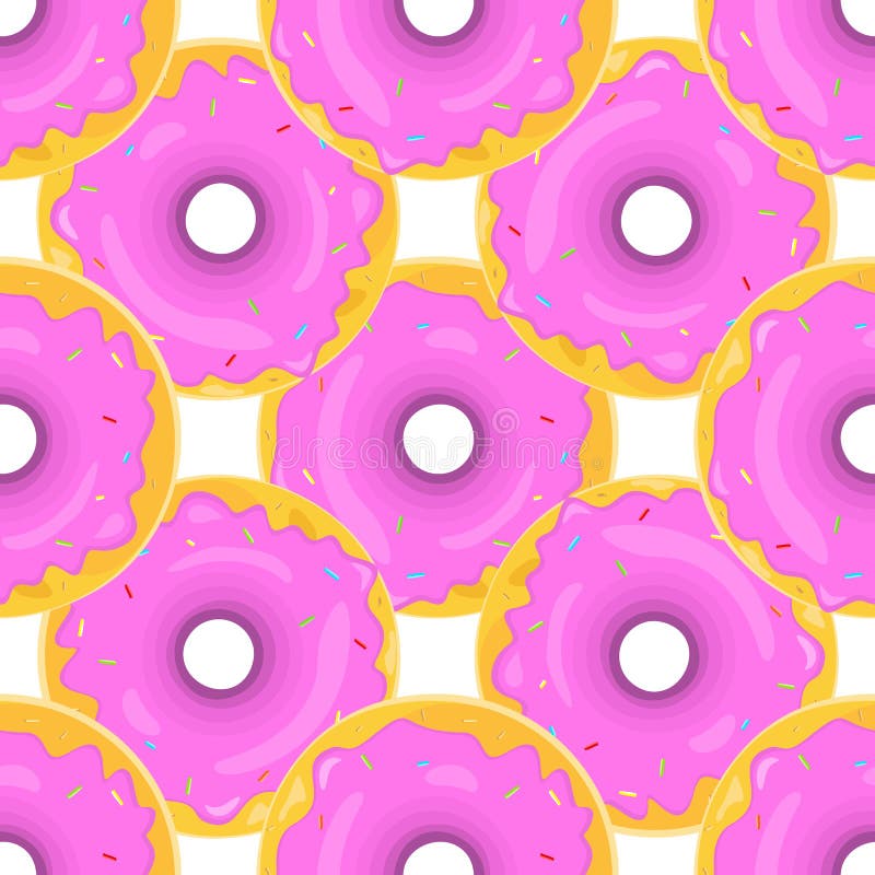 Donut Seamless Background Texture Pattern Stock Vector - Illustration ...