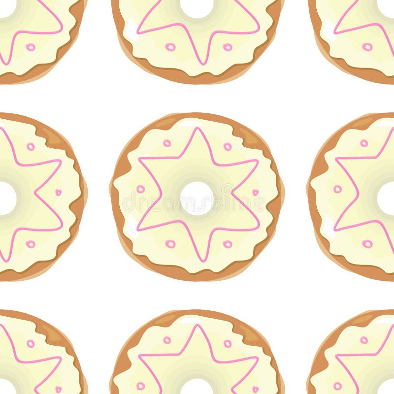 Donut Seamless Background Texture Pattern Stock Vector - Illustration ...