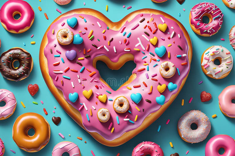 Donut in the Shape of a Heart. Valentine S Day Gift Concept. Stock ...