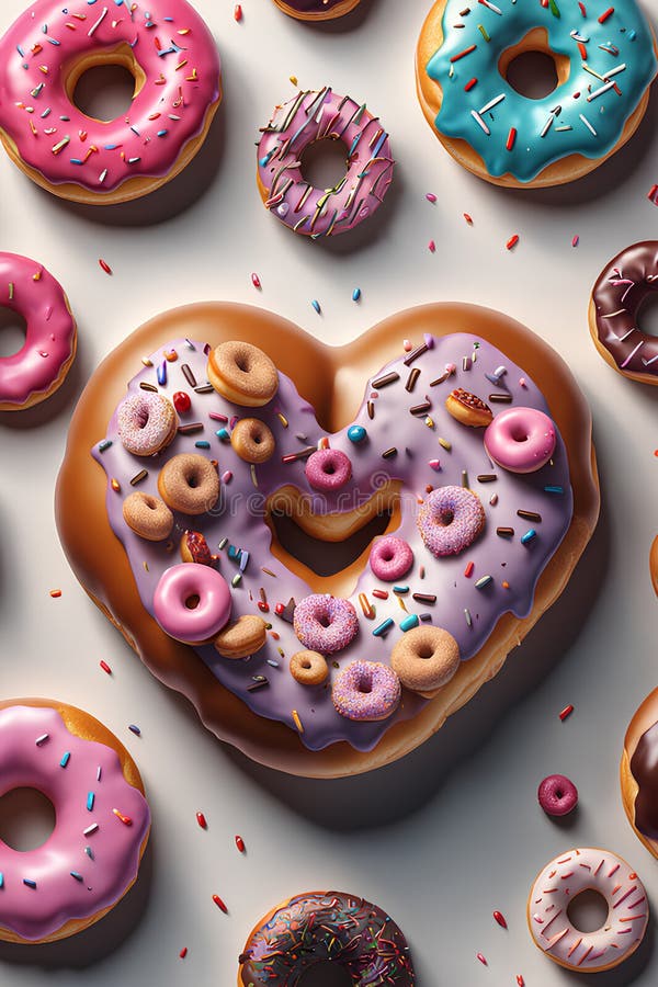 Donut in the Shape of a Heart. Valentine S Day Gift Concept. Stock ...