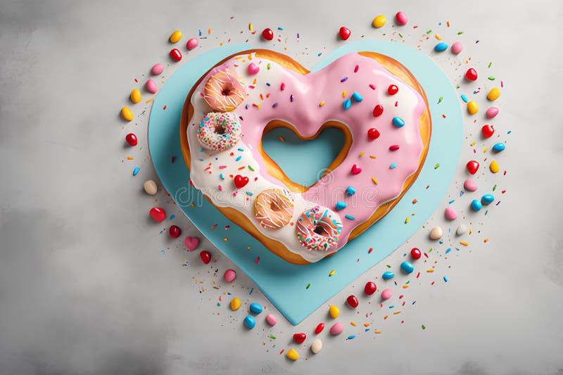 Donut in the Shape of a Heart. Valentine S Day Gift Concept. Stock ...