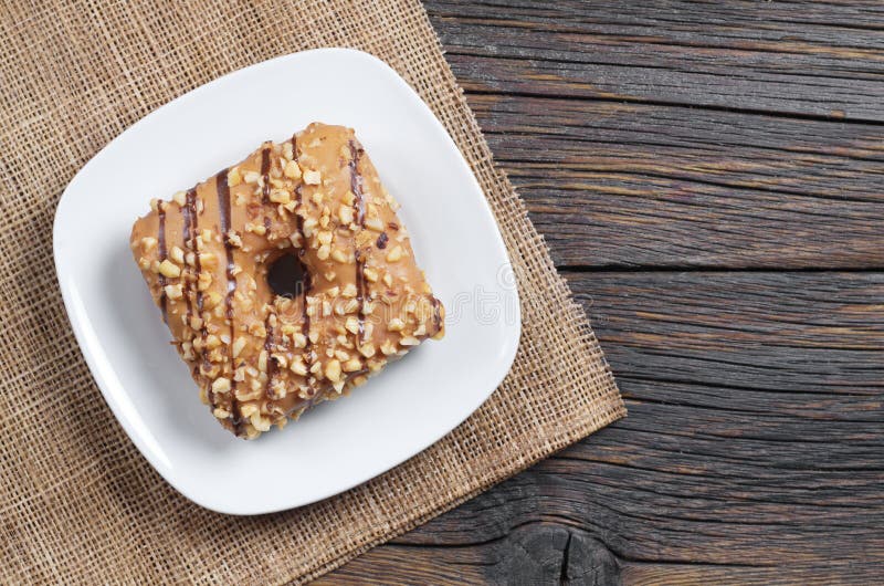 Donut in Shape of Square with a Glaze Stock Photo - Image of bakery ...
