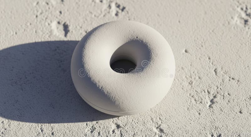 Donut Shaped Object Sitting on Textured Surface with Shadow Stock ...