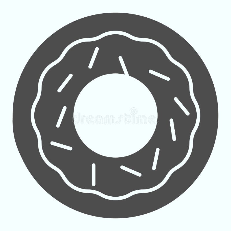 Donut Solid Icon. Bakery Food Vector Illustration Isolated on White ...