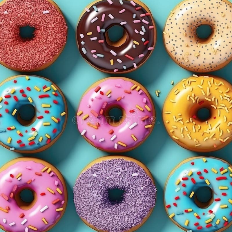 Donut with Sprinkles.Assorted Donuts Background Stock Illustration ...