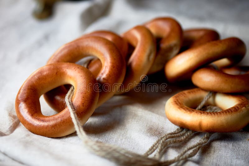 Donut on a String.Traditional Russian Baking Stock Image - Image of ...